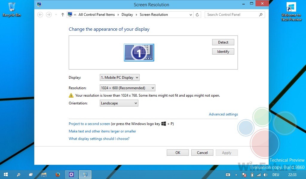 Microsoft lowers minimal screen resolution in Windows 10 - runs well on ...
